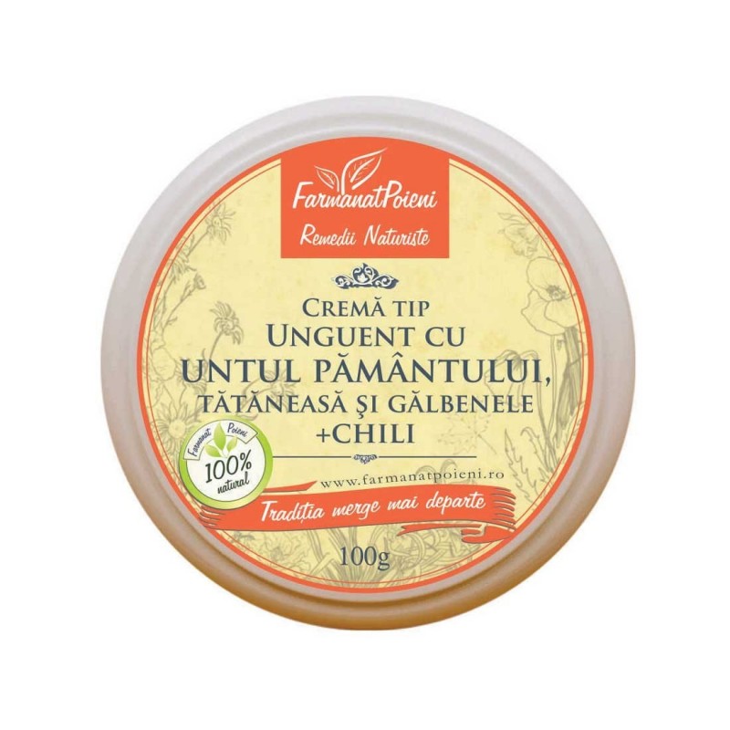 Crema tip Unguent cu Untul Pamantului. Galbenele. Tataneasa si Chili