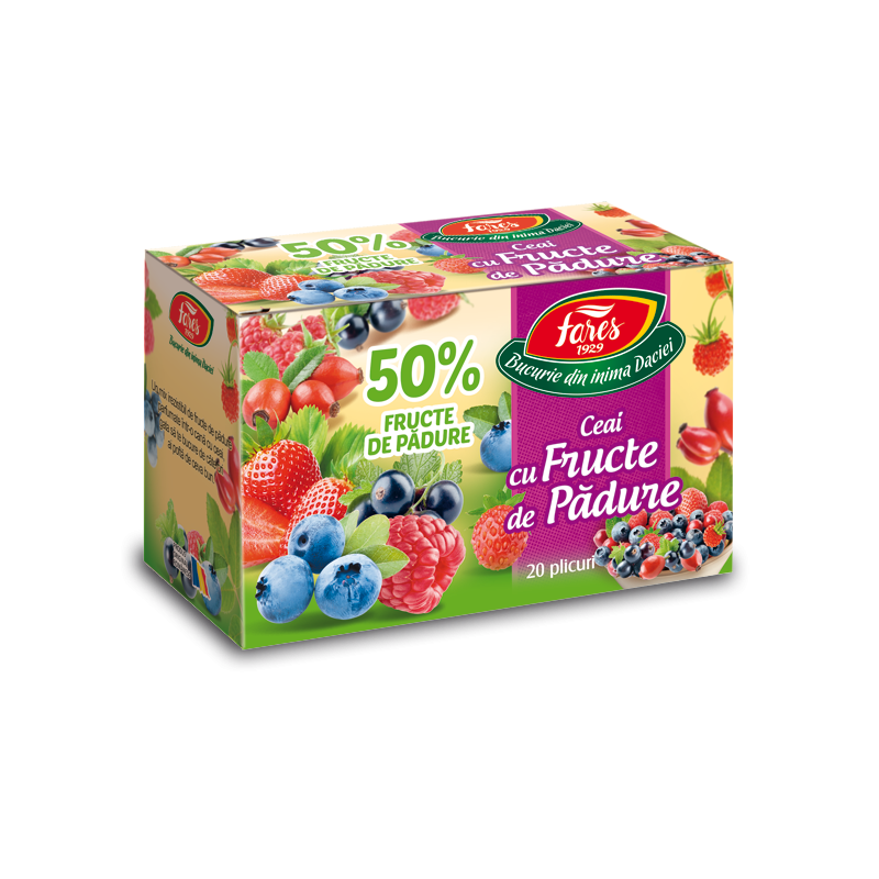 Ceai cu fructe de padure 50%, ceai la plic