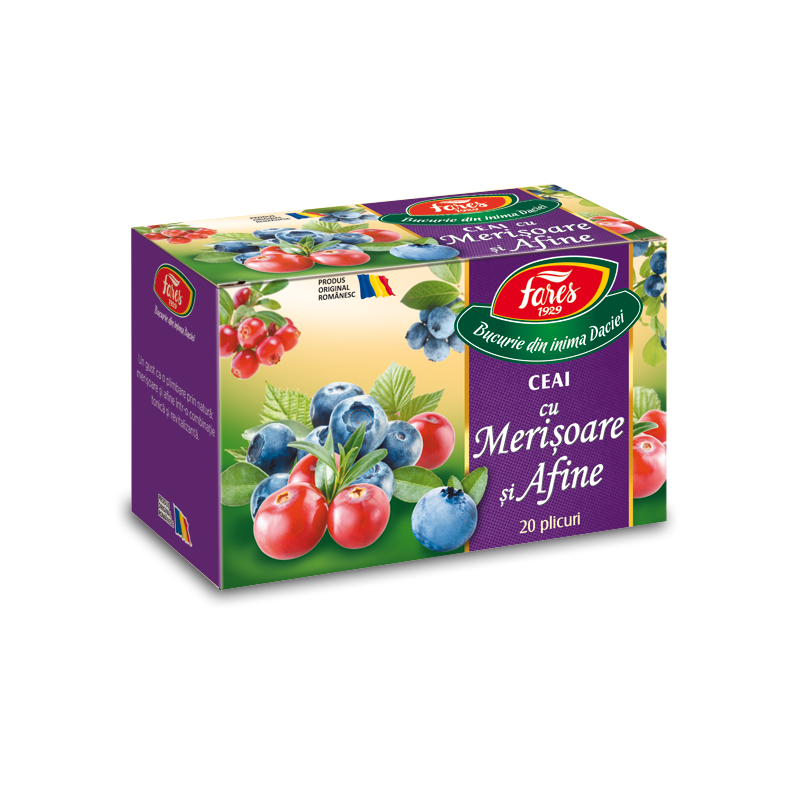 Ceai cu merisoare si afine, ceai la plic